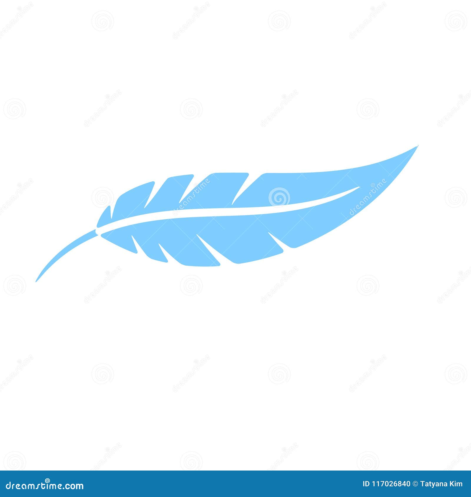 Schematic Simple Icon Feather. Silhouette and Stencil Stock ...