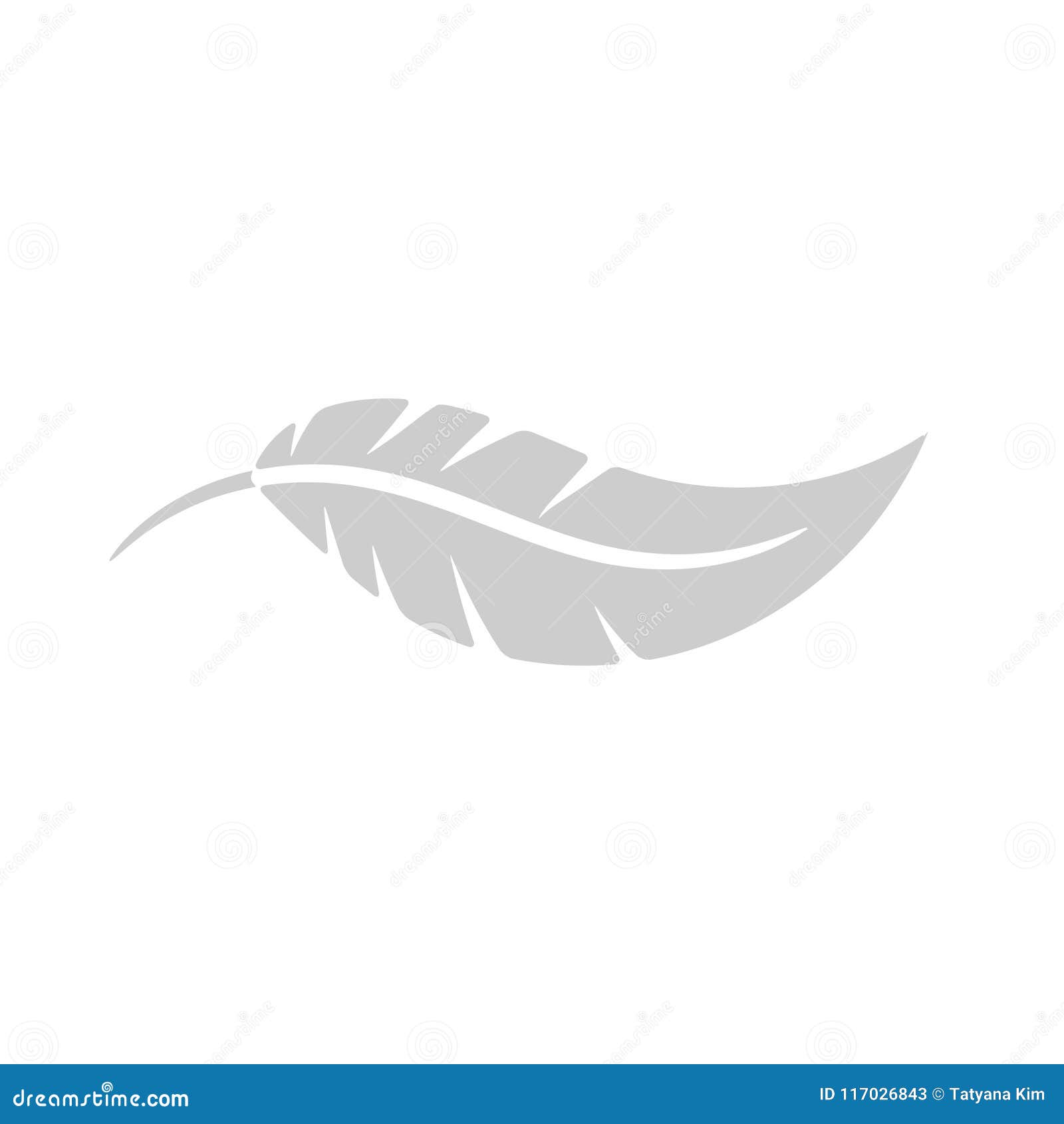 Schematic Simple Icon Feather. Silhouette and Stencil Stock ...