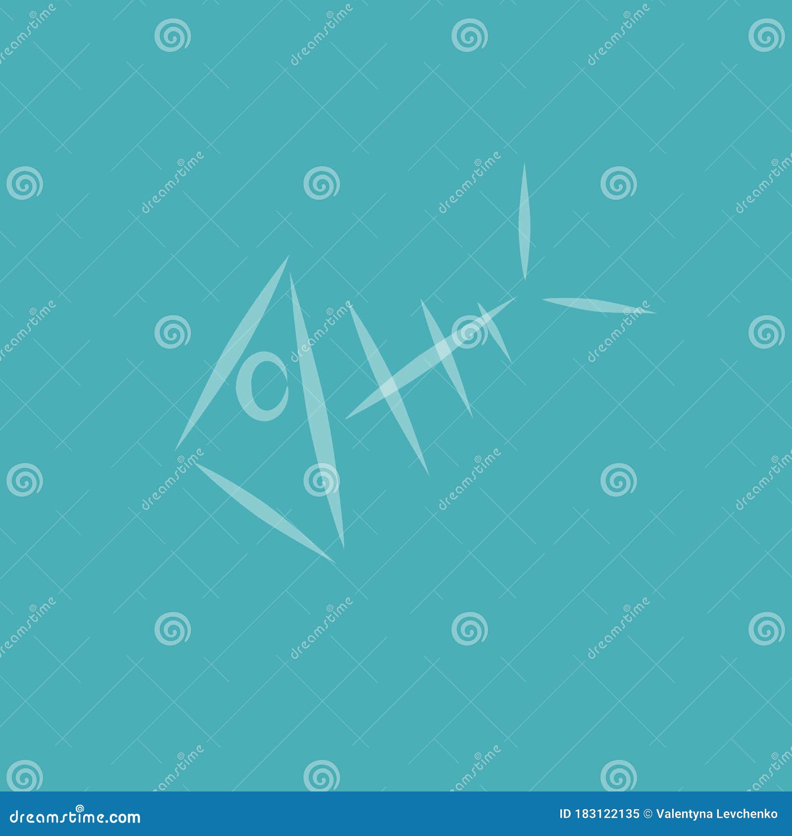 Schematic Skeleton and Bones of Fish Stock Illustration - Illustration ...