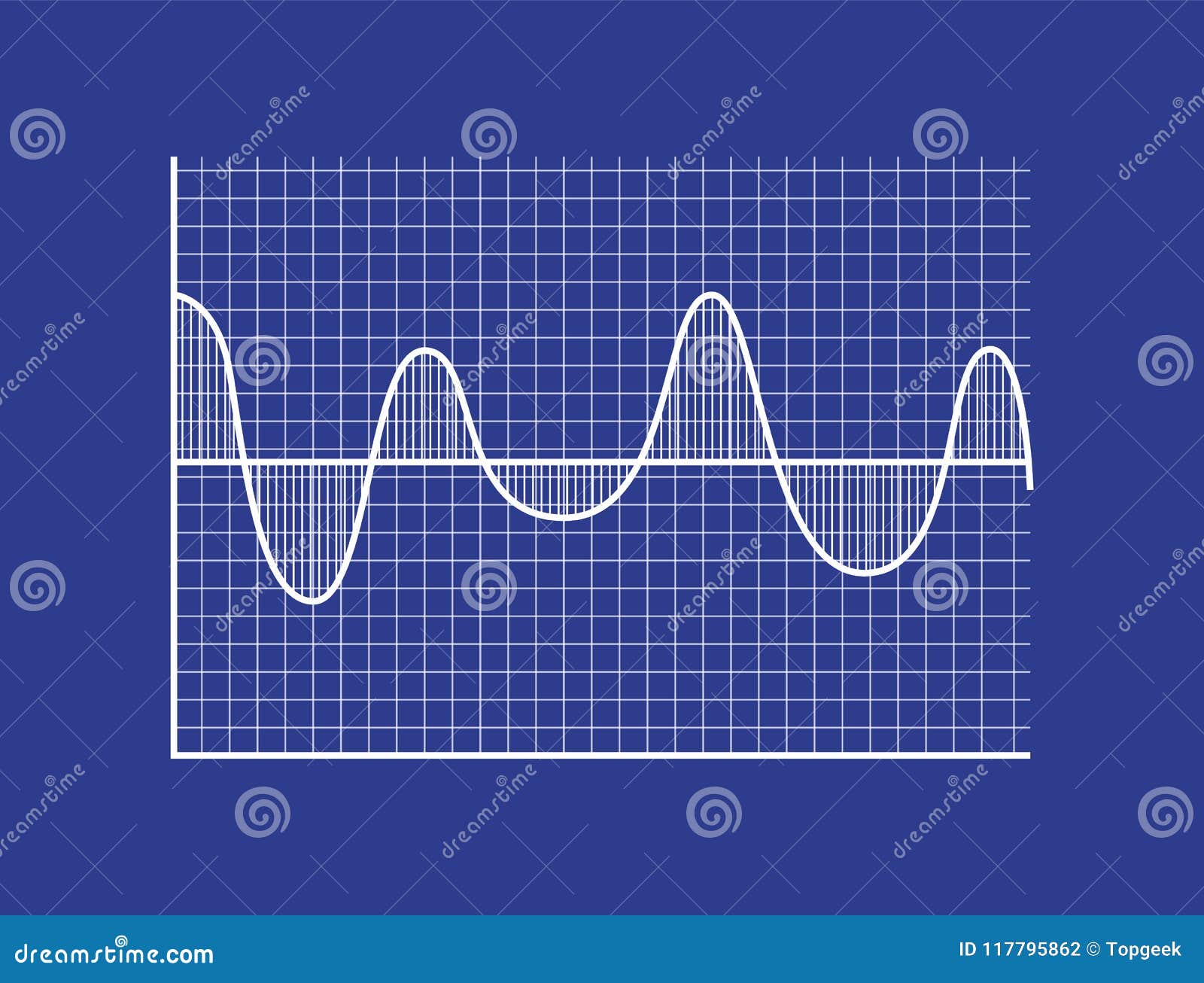 Schematic Statistical Wave on Coordinate System Stock Vector ...