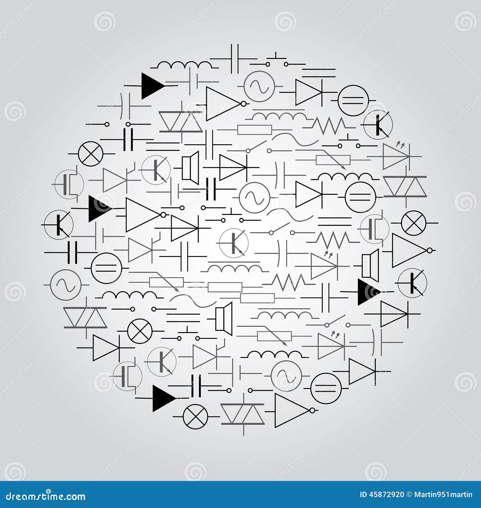 Schematic Symbols in Electrical Engineering in Circle Stock Vector ... Schematic Symbols in Electrical Engineering in Circle Stock Vector ...