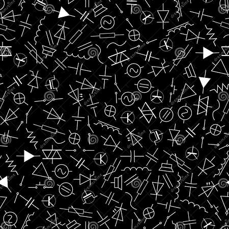 Schematic Symbols in Electrical Engineering Pattern Eps10 Stock Vector ...