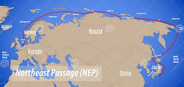 Schematic Vector Map of the Northeast Passage NEP Stock Vector ...