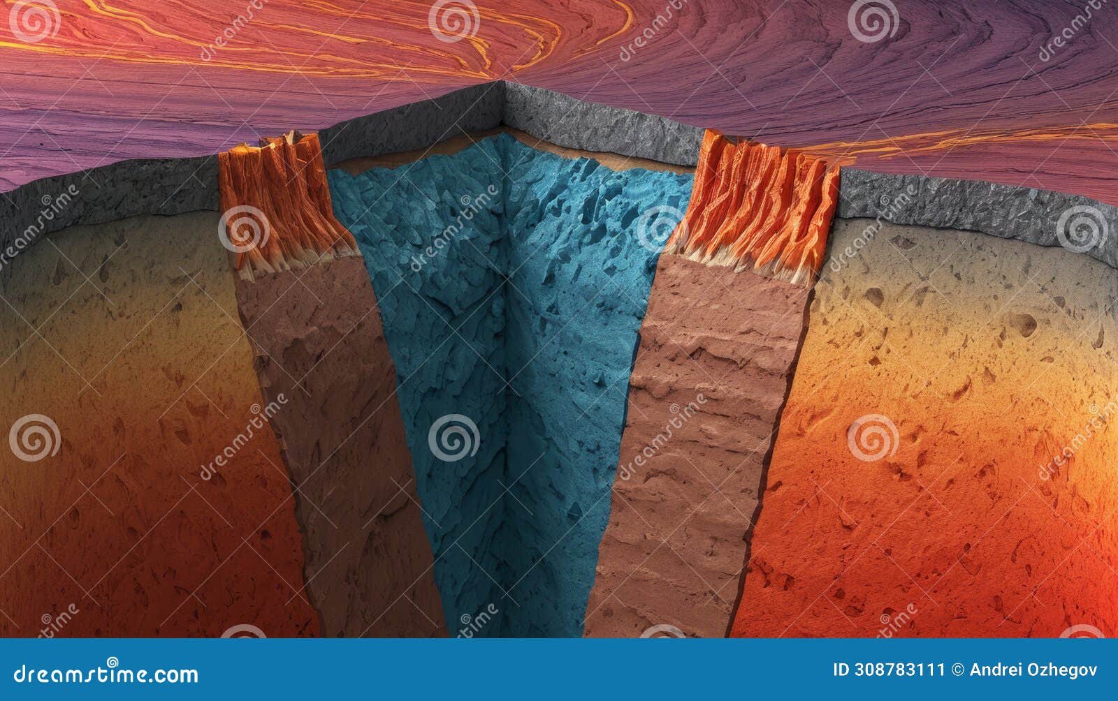 Geological Section Of Sedimentary Rocks. Stock Image | CartoonDealer ...