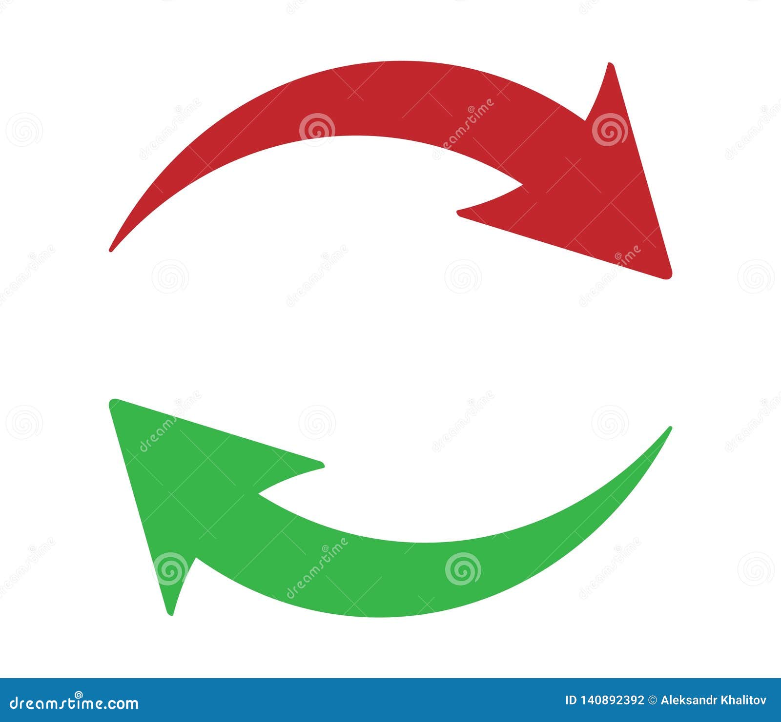 Schematic Water Cycle in Nature. Red and Green Arrows on Yellow Circle ...