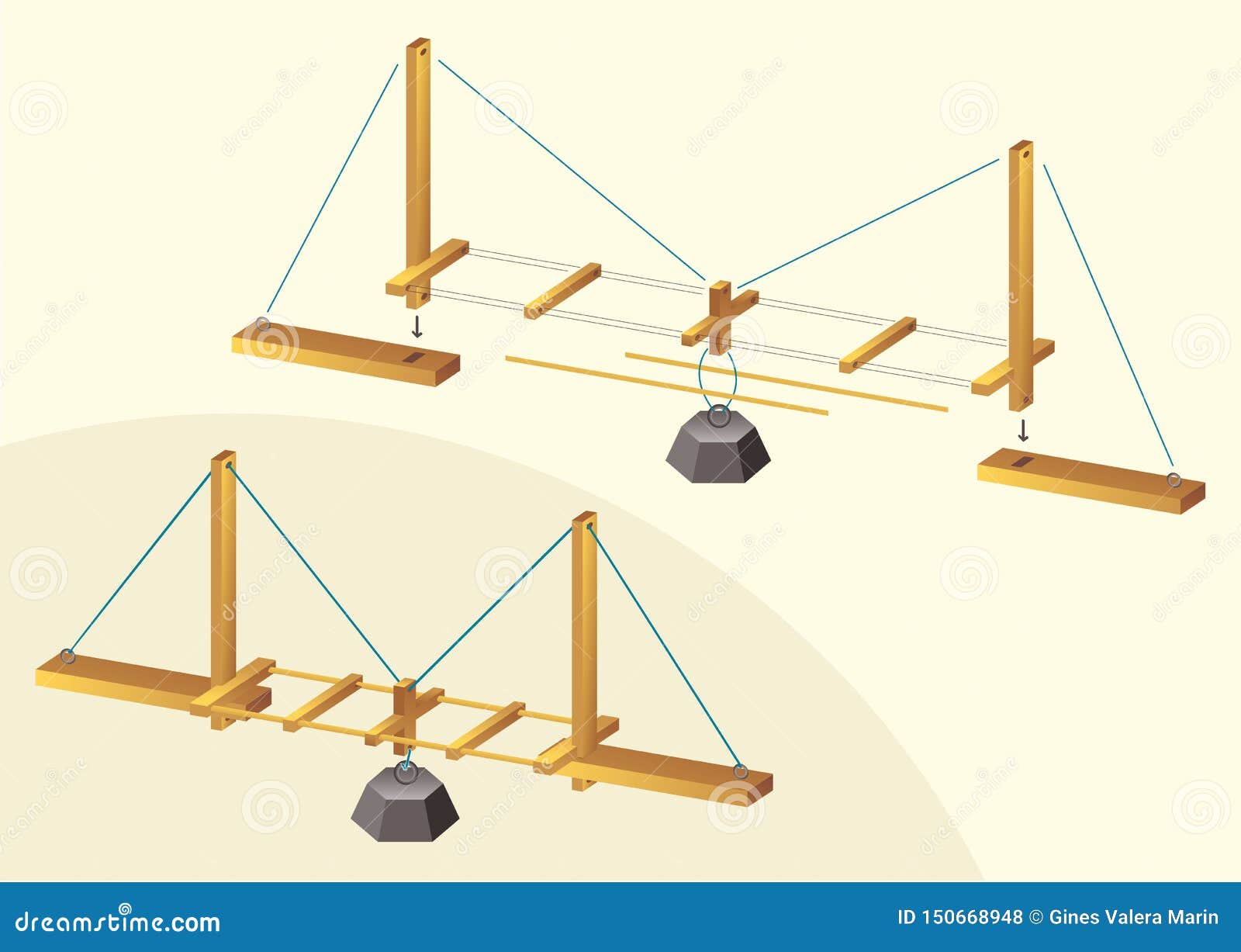 Scheme of Bridge Construction. Connection an Design Stock Vector ...