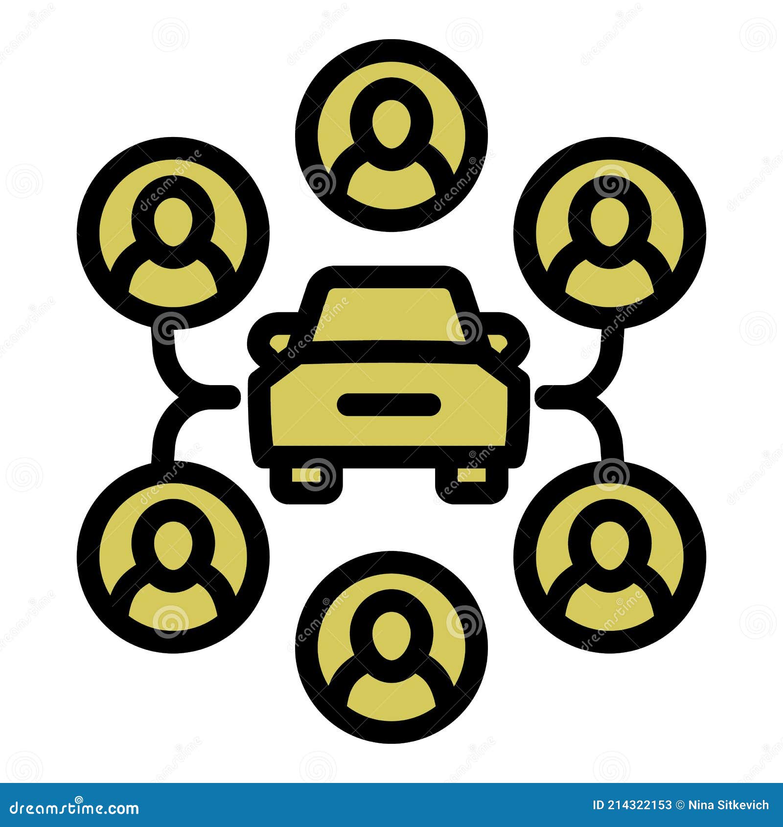 Scheme Car Sharing Icon, Outline Style Stock Vector - Illustration of ...