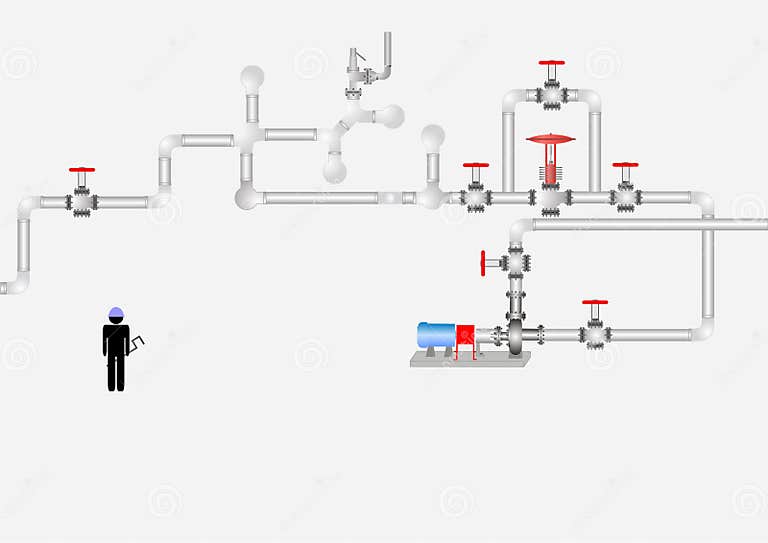 The Scheme Drawing, the Pipeline Stock Vector - Illustration of ...
