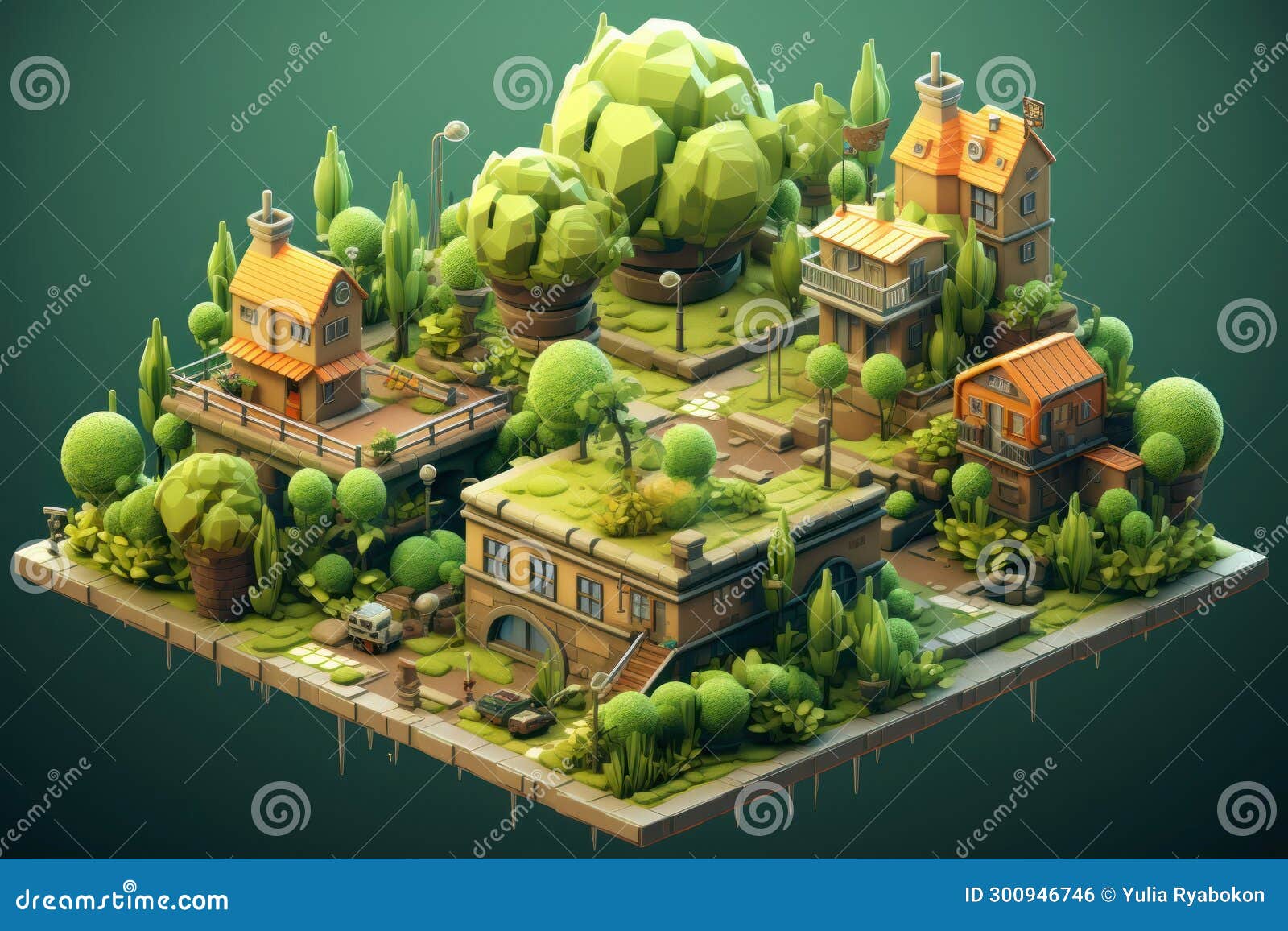 Scheme of Green City. Generate Ai Stock Illustration - Illustration of ...
