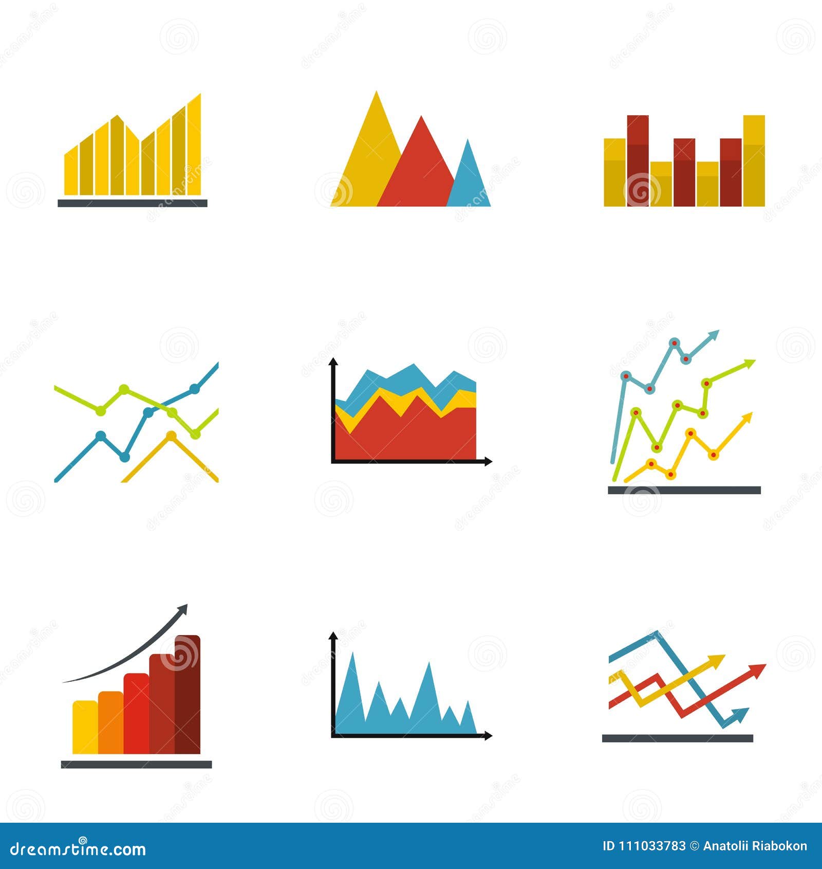 Scheme Icons Set, Flat Style Stock Vector - Illustration of human ...