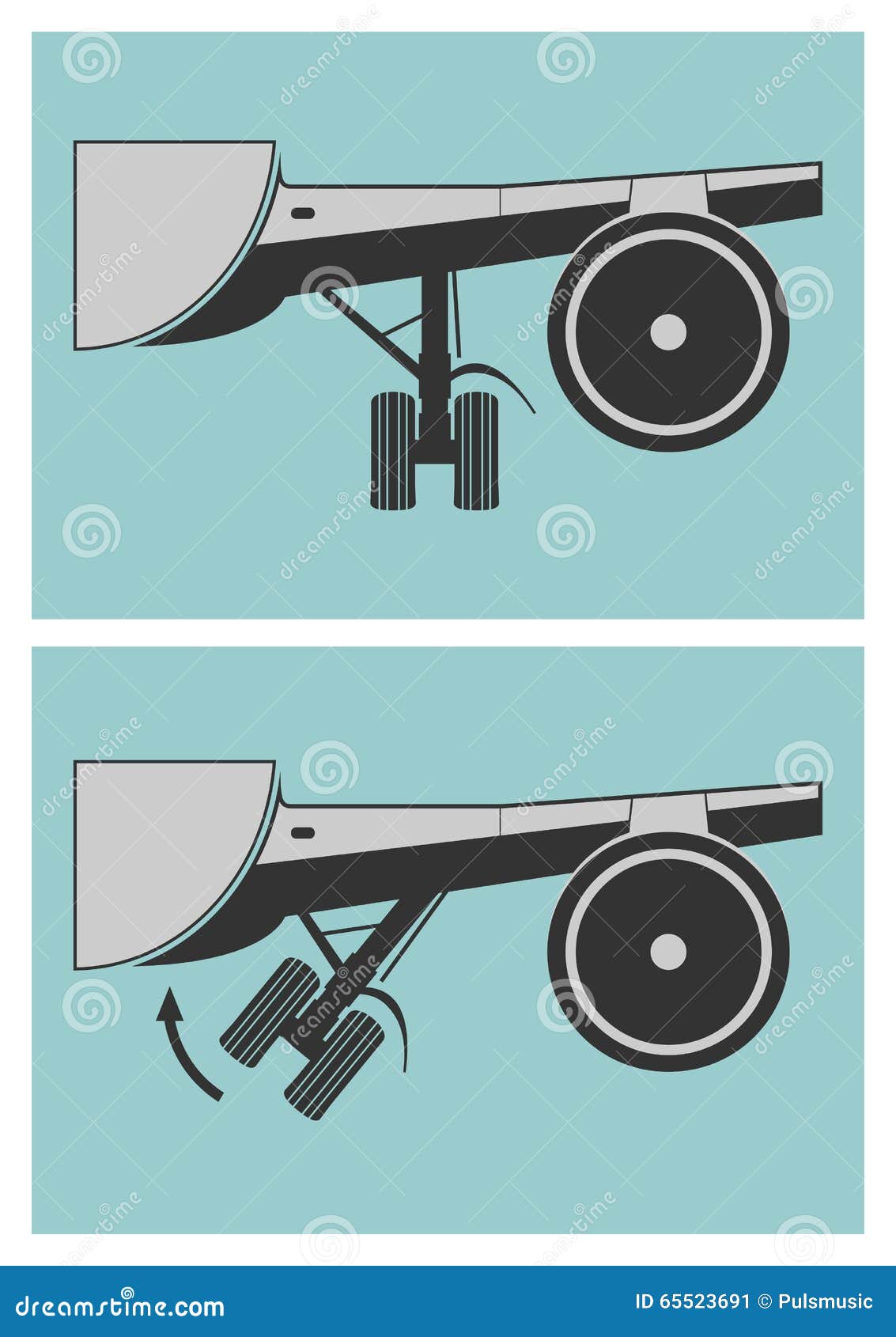 Landing Gear Retraction Cartoon Vector | CartoonDealer.com #65480535