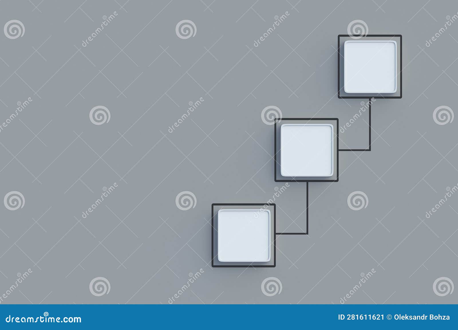 Scheme Made from Empty Buttons. Hierarchical Organizational Chart ...