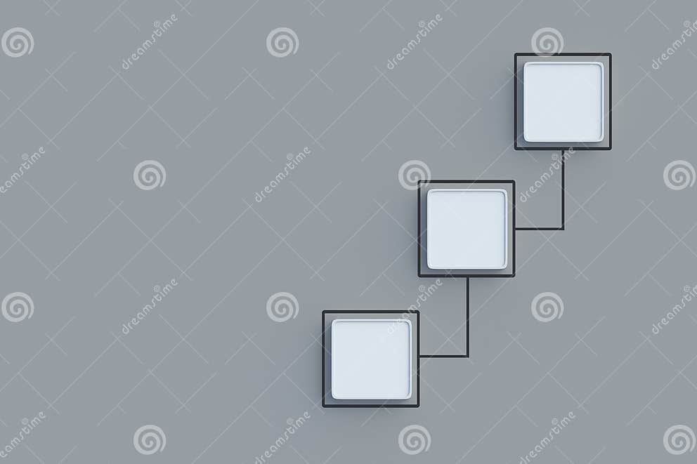 Scheme Made From Empty Buttons Hierarchical Organizational Chart Concept Stock Illustration