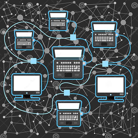 Scheme of Modern Computer Network Stock Vector - Illustration of ...