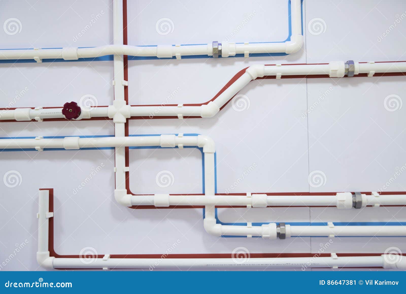 Scheme of the Pipelinewith Plastic Tubes Stock Image - Image of power ...