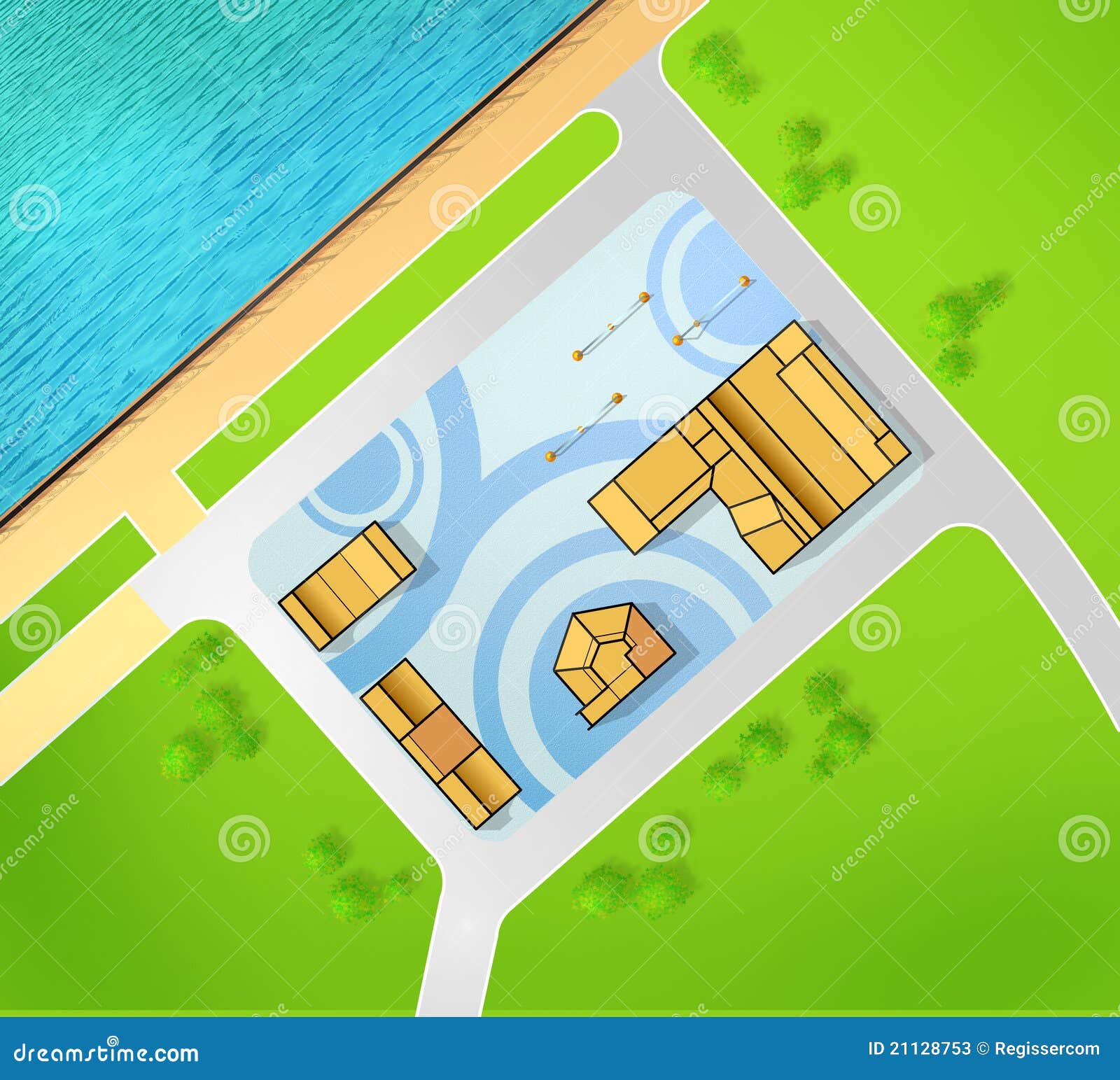 Scheme Of Recreational Area Stock Illustration - Illustration of ...