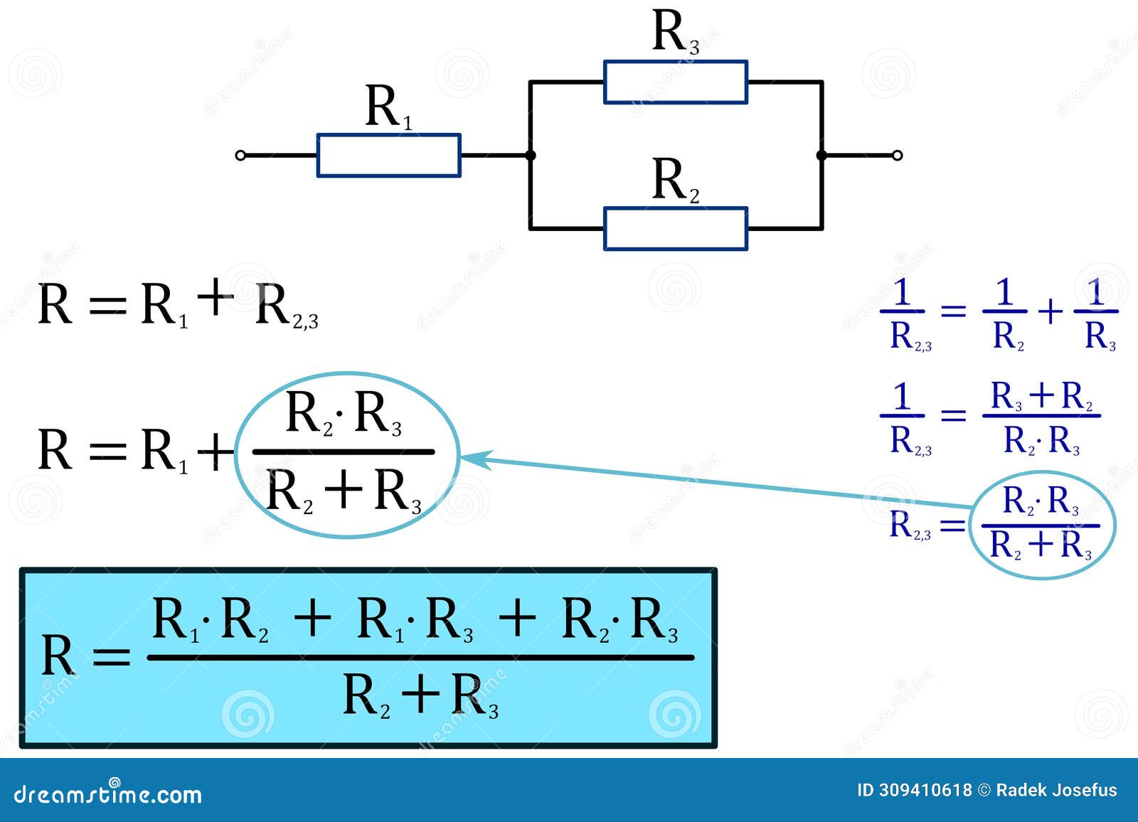 Scheme of Series-parallel Connection of Three Resistors Stock ...