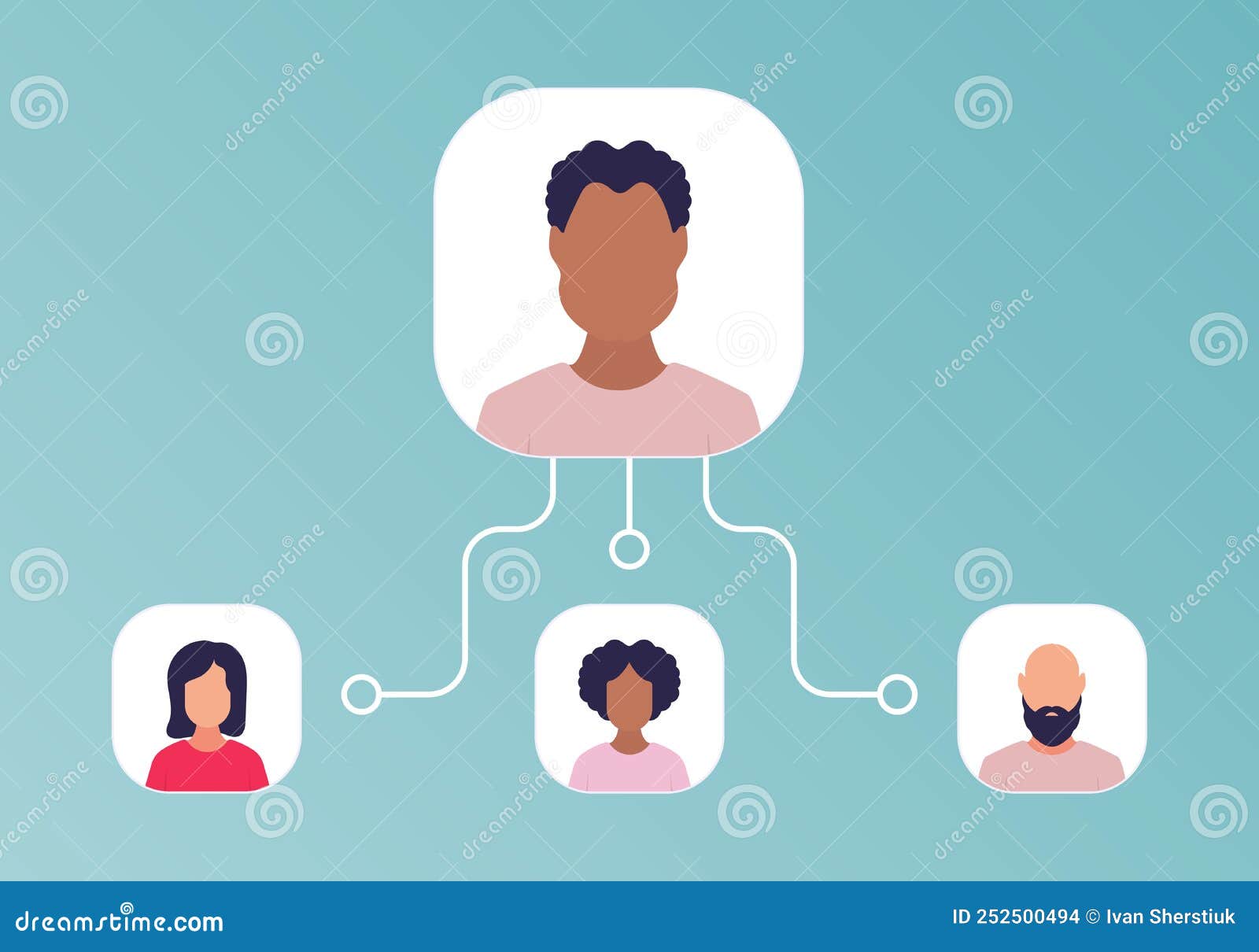 Scheme of Subordination of People. Vector. Flat Style. Stock Vector ...