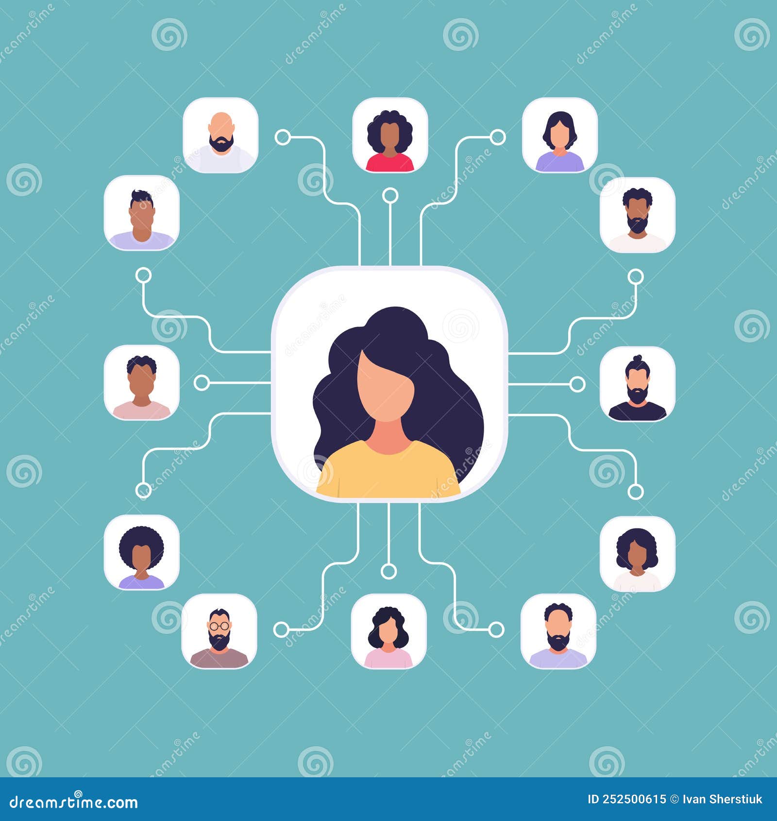 Scheme of Subordination of People. Vector. Flat Style. Stock Vector ...