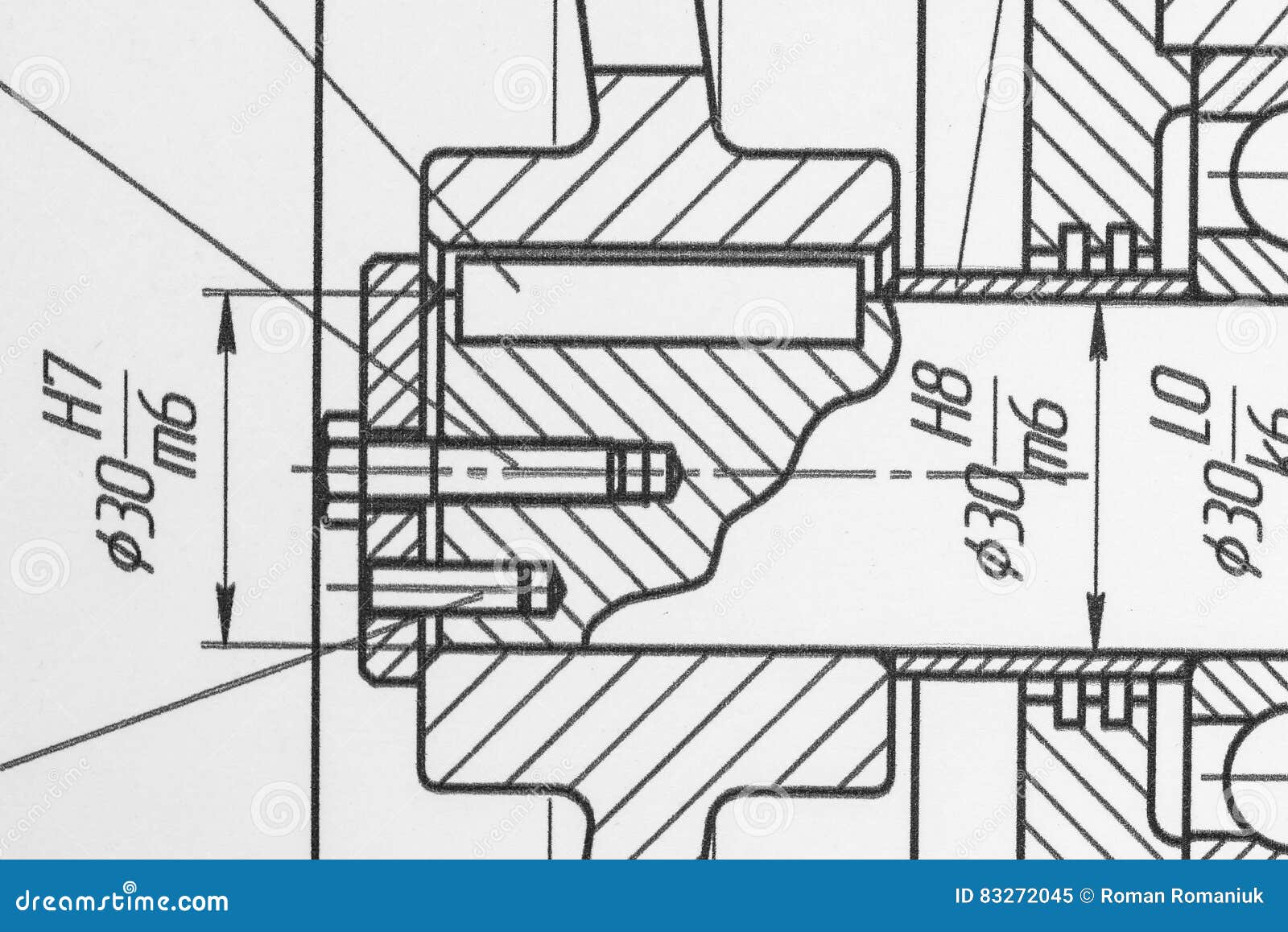 Scheme of Technical Drawing Stock Image - Image of print, mathematics ...