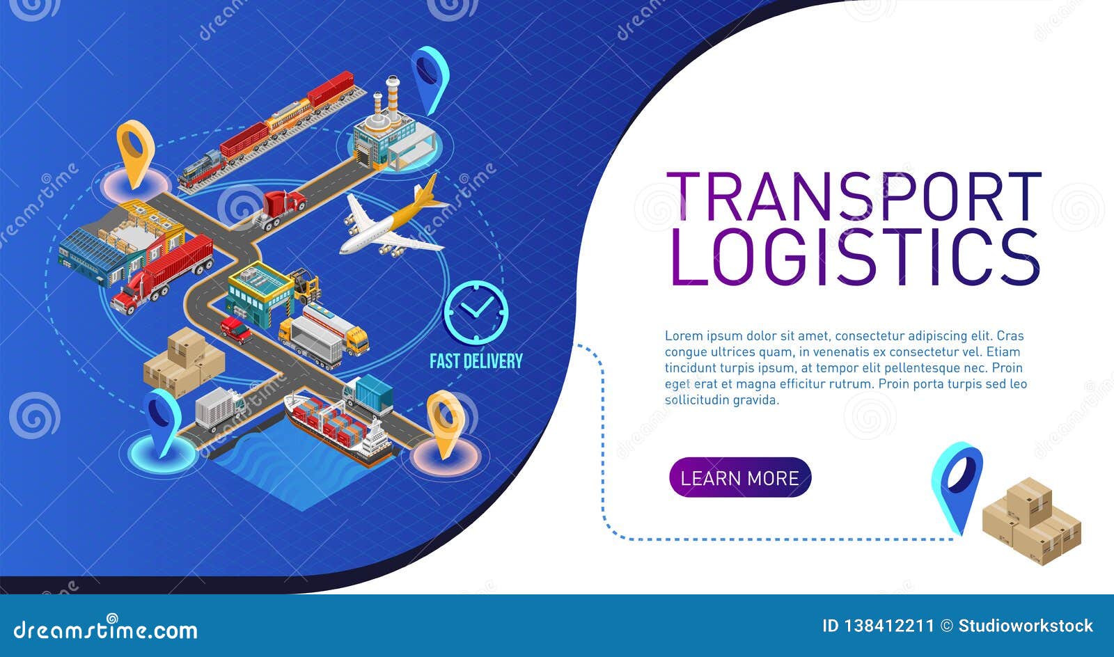 Scheme of Transport Logistics for Website Stock Vector - Illustration ...