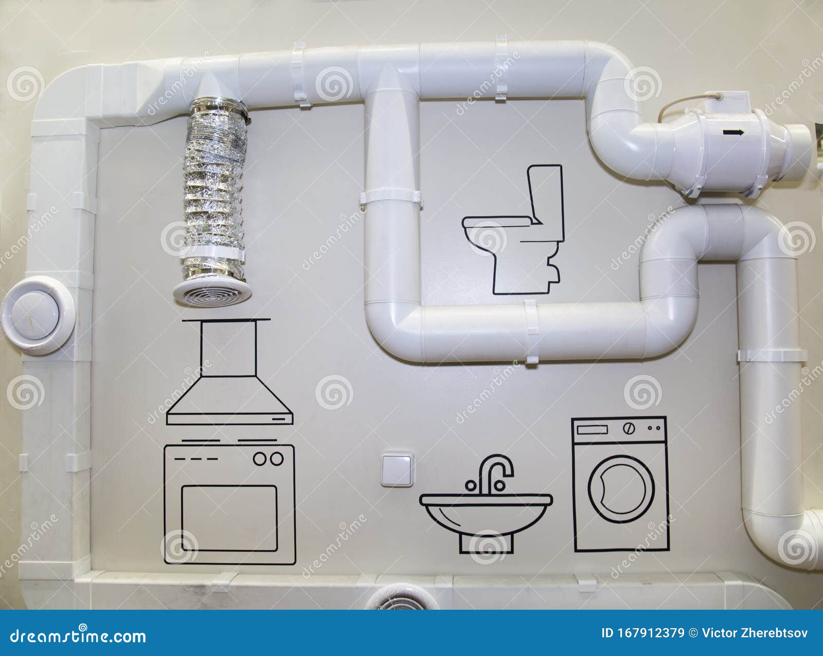 The Scheme of the Ventilation System with Plastic Pipes Located on the ...