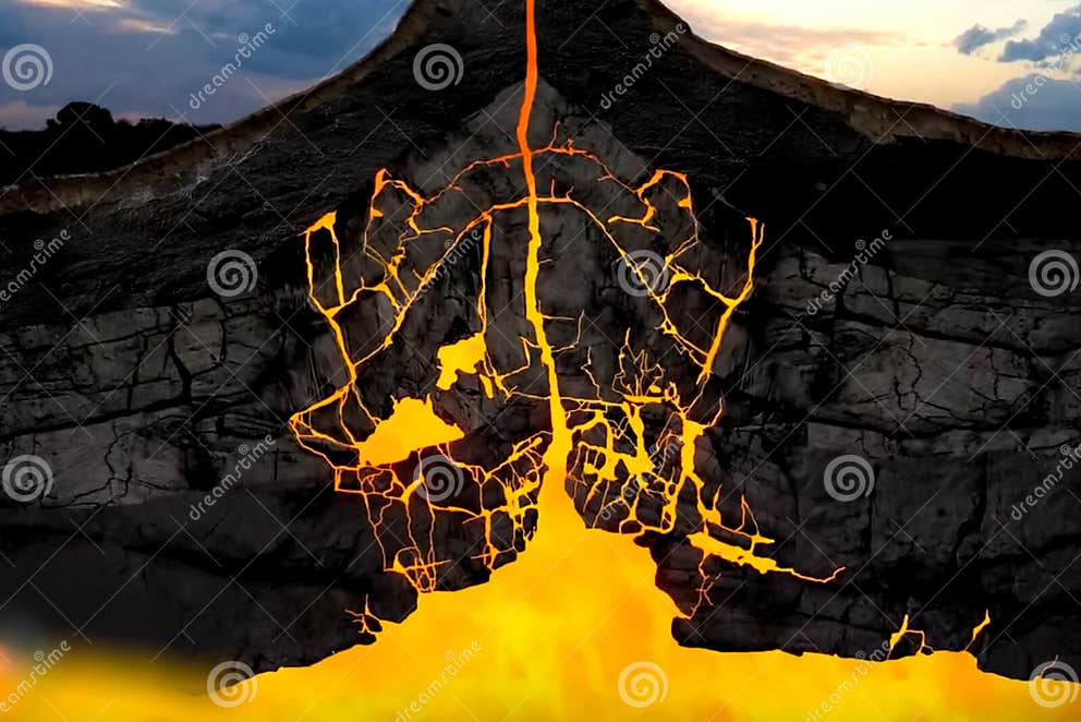 The Scheme of the Volcano in the Earth S Crust Stock Photo - Image of ...