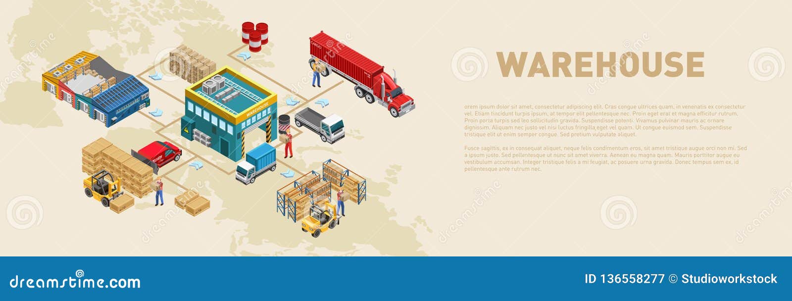 Scheme of Work in Warehouse Stock Vector - Illustration of commerce ...