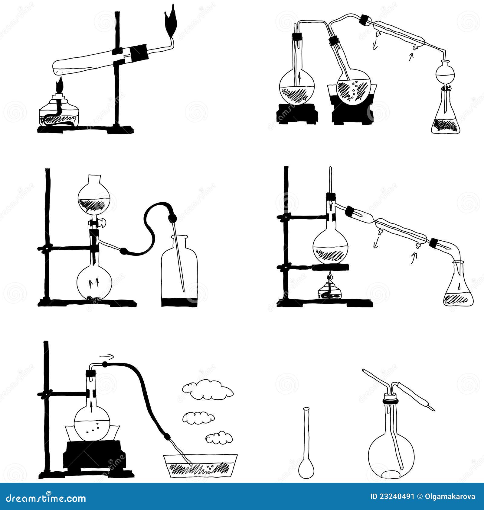 Schemes of Chemical Processes Stock Vector - Illustration of molecule ...