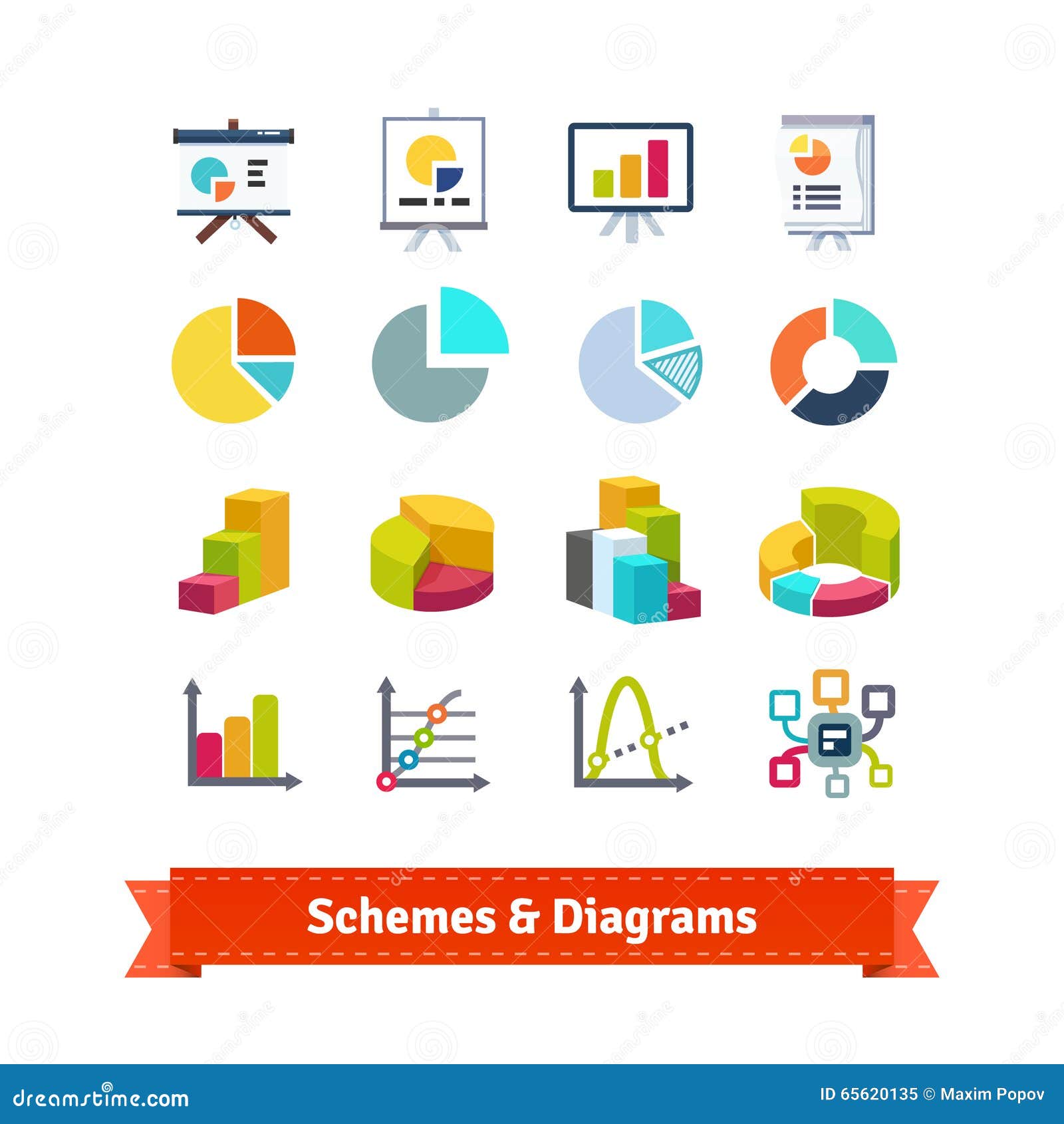Schemi E Diagrammi Per La Presentazione Illustrazione Vettoriale ...