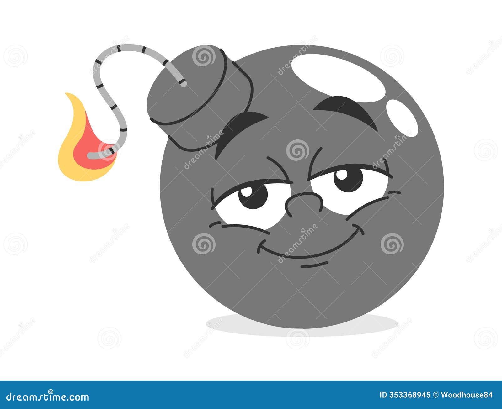 Scheming Comic Bomb Smiling Emoticon Cartoon Vector | CartoonDealer.com ...