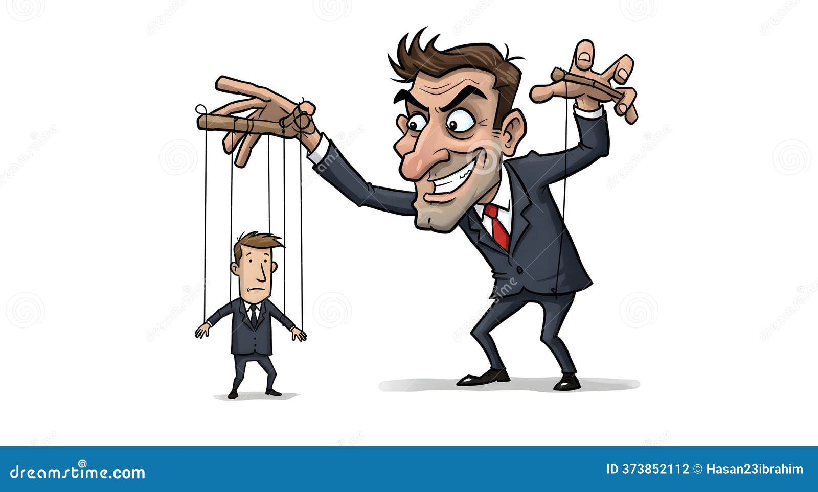 Puppet Strings. Wooden Dummy Theatrical Puppet In Action Poses Exact ...