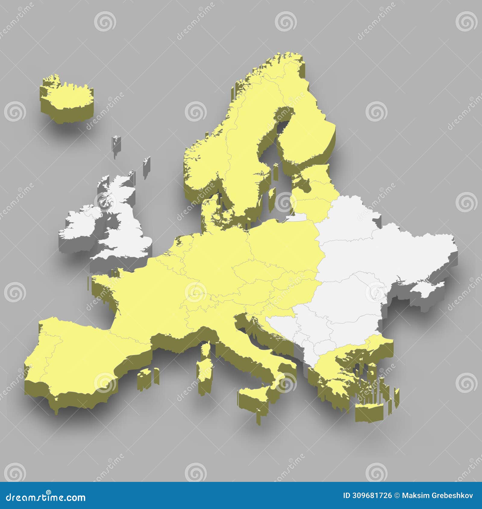 Schengen Area Location within Europe 3d Map Stock Vector - Illustration ...