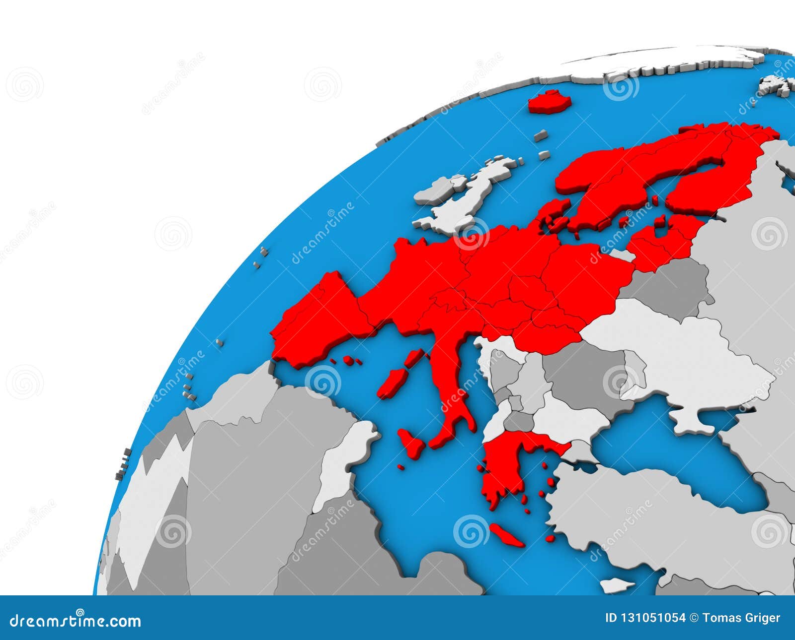 Schengen Area Members on 3D Globe Stock Illustration - Illustration of ...