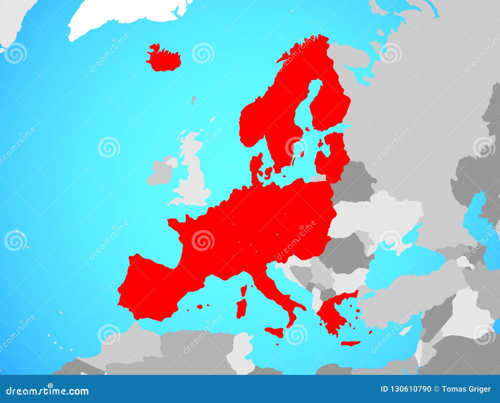 Schengen Area Members on Map Stock Illustration - Illustration of ...
