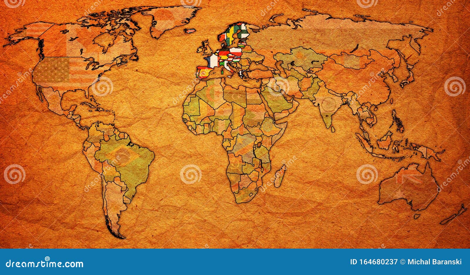 Schengen Area Territory on World Map Stock Illustration - Illustration ...