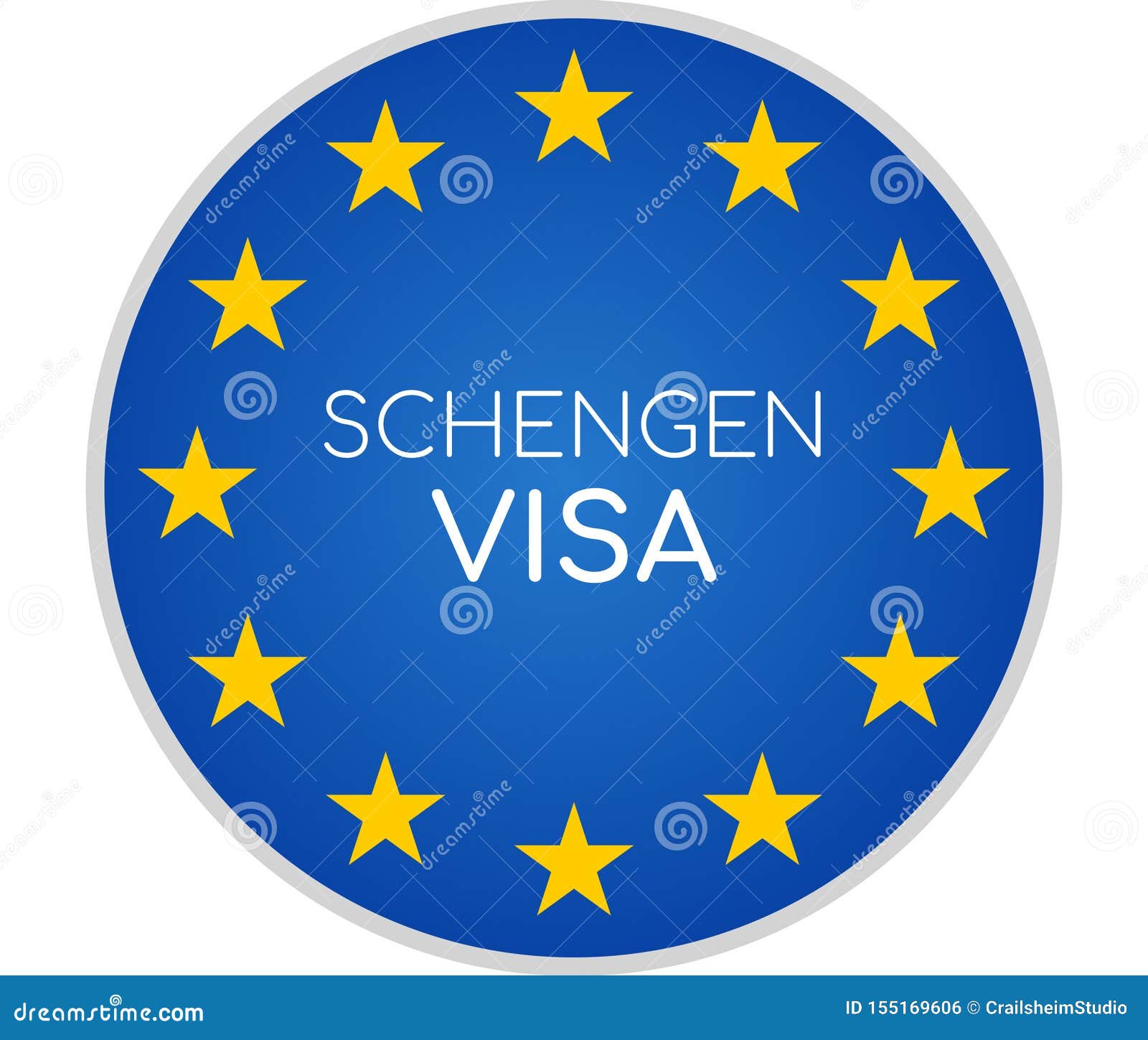 Schengen Visa Creative Abstract Symbol Icon 3d-illustration Stock ...