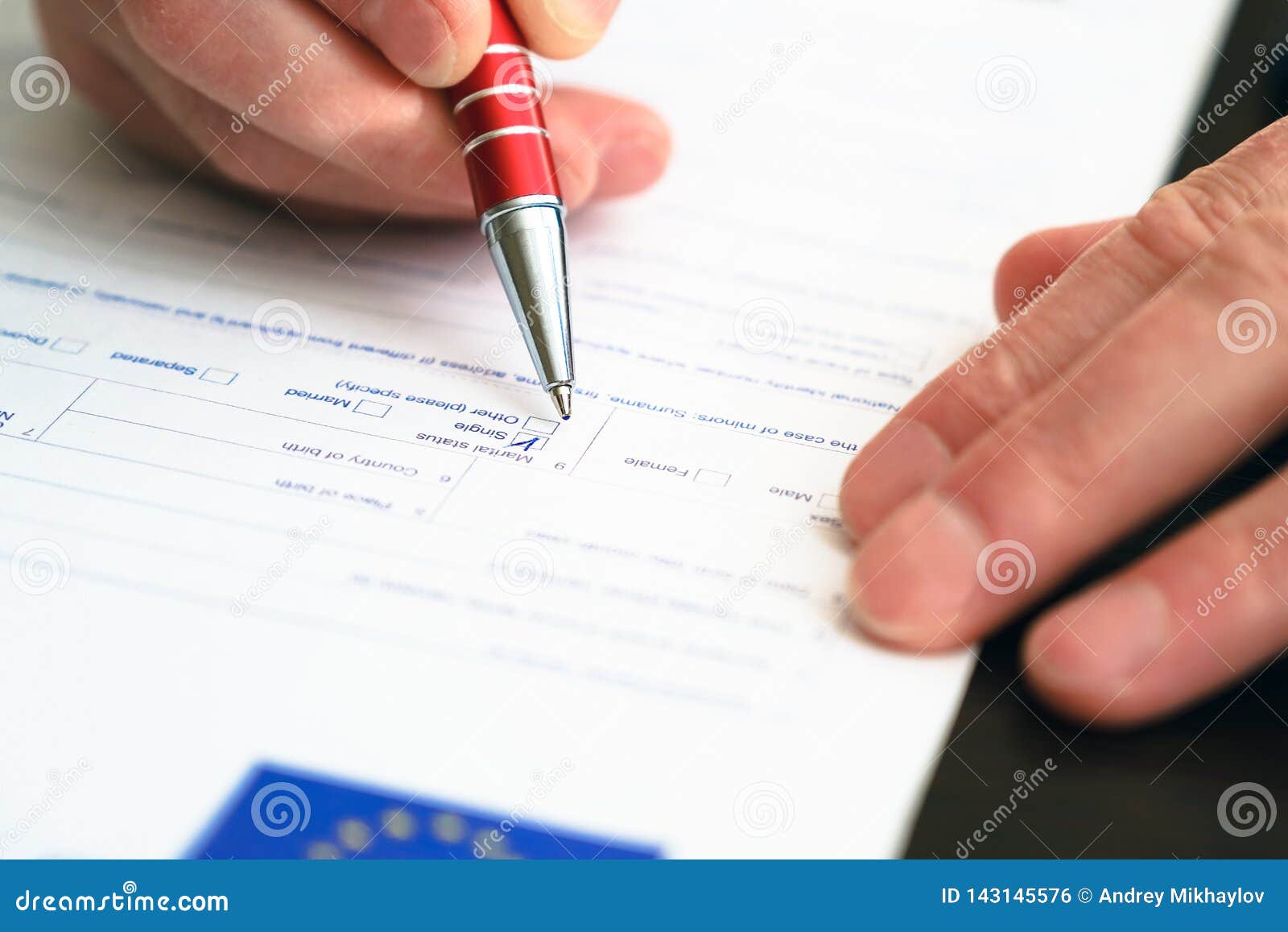Man Completing A Questionnaire Royalty-Free Stock Photo | CartoonDealer ...