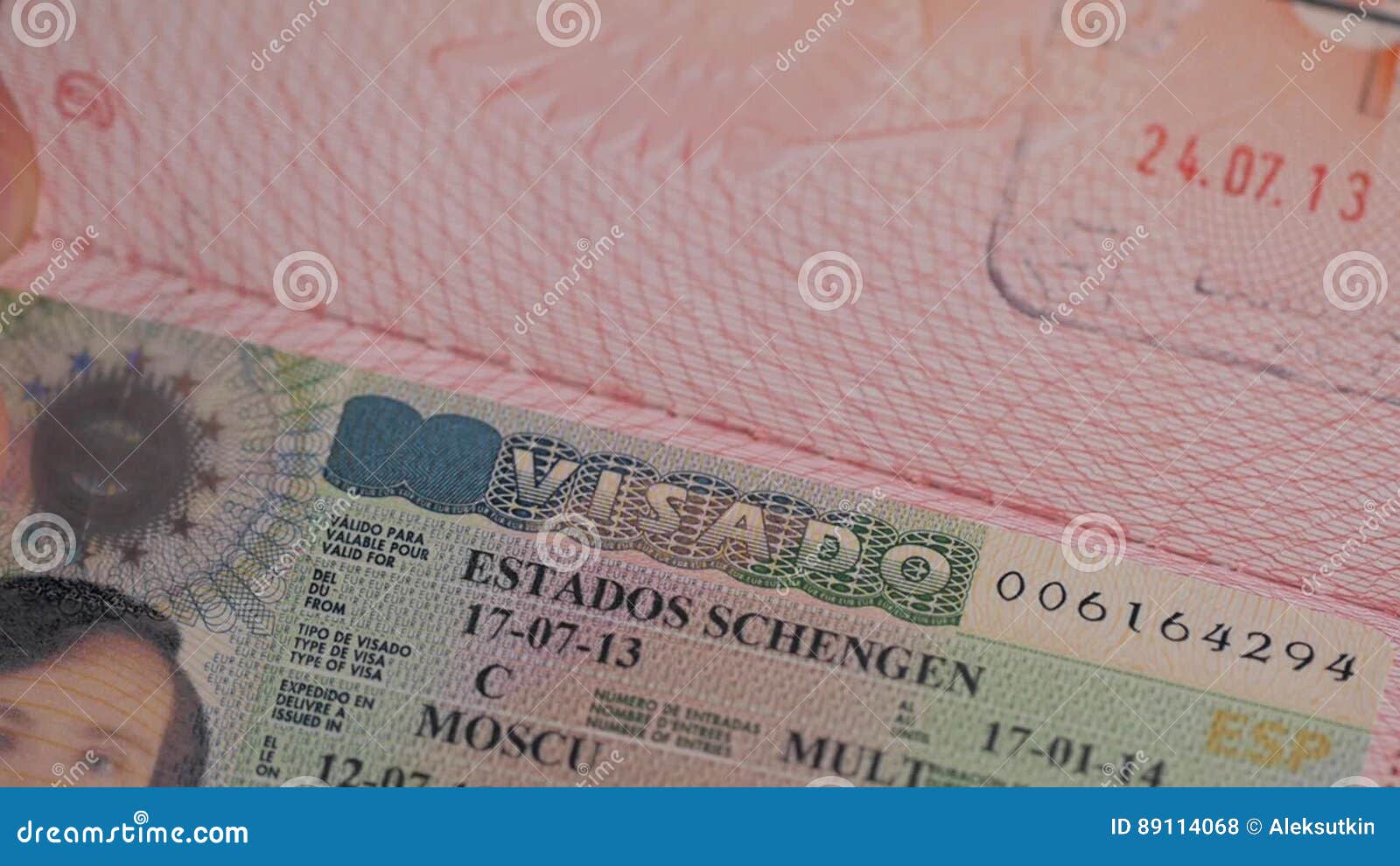 Schengen Visa Stamp in Passport Close Up Shot Stock Footage - Video of ...