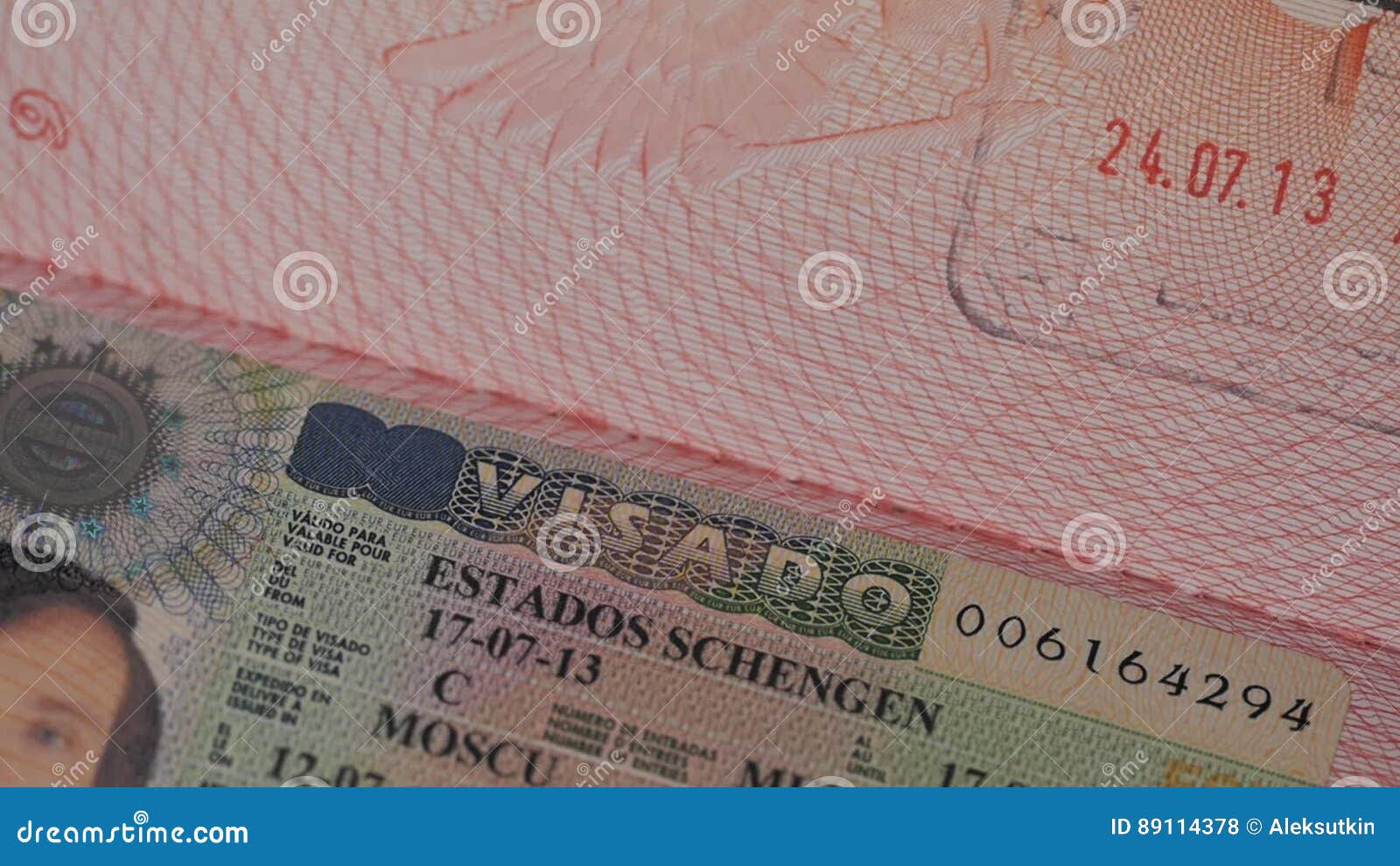 Schengen Visa Stamp in Passport Close Up Shot Stock Footage - Video of ...