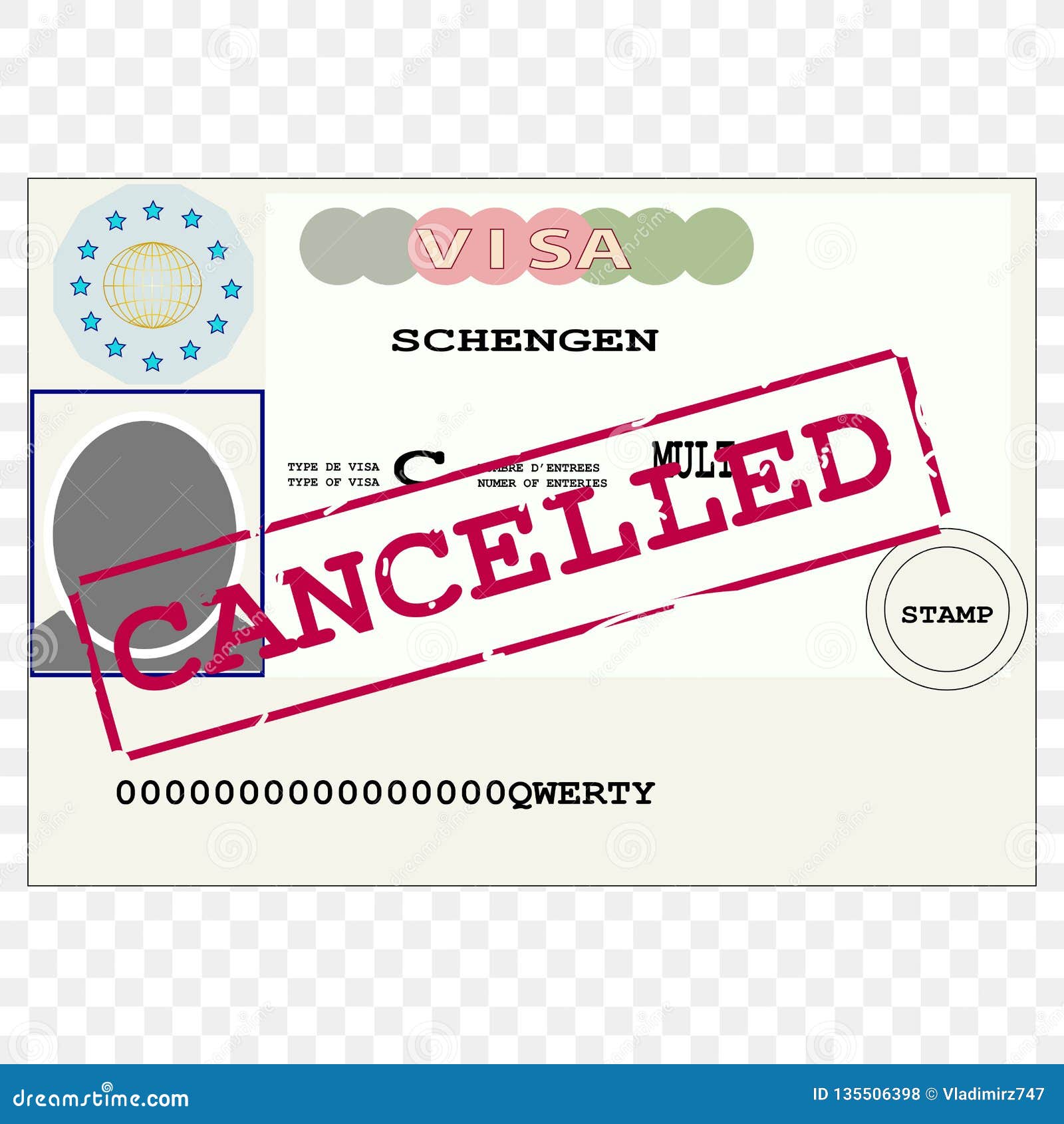 Schengen Visa Passport Sticker Templates For Spain, Lithuania, Italy ...