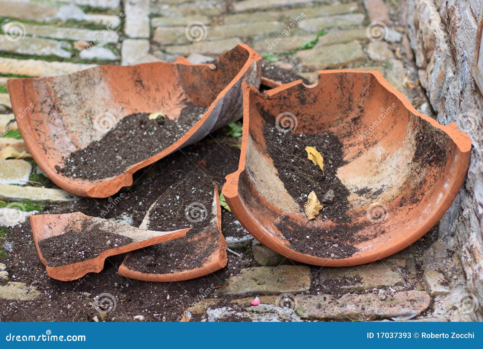 Scherben des Vase stockbild. Bild von ziegelstein, gasse - 17037393