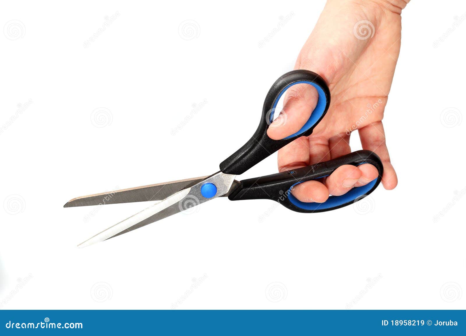 Scheren in der Hand stockbild. Bild von scherblock, hand - 18958219