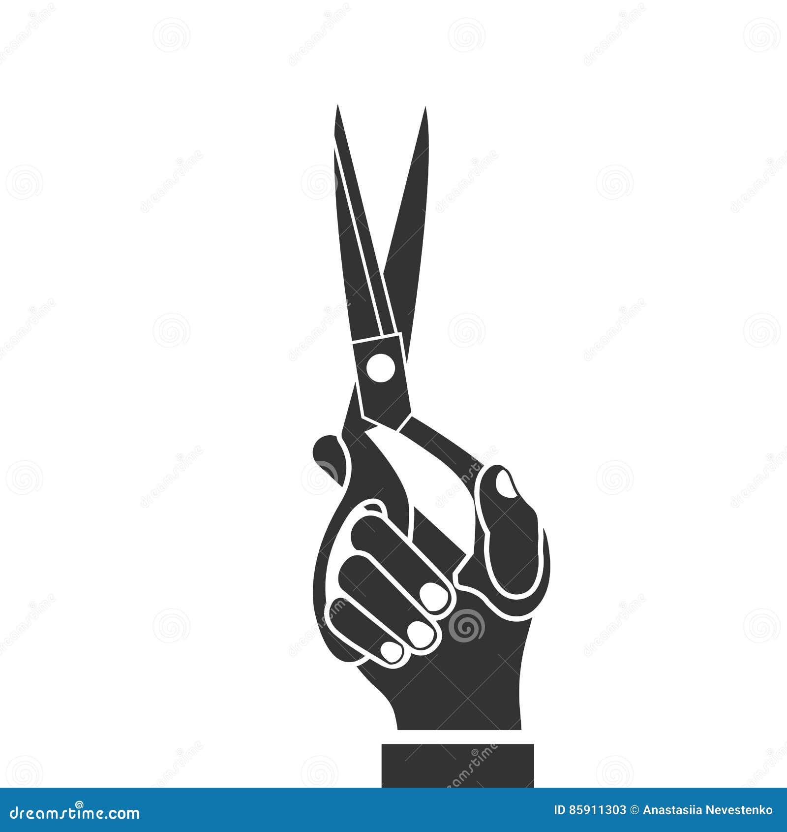 Scheren, Die in Der Hand Halten Vektor Abbildung - Illustration von ...