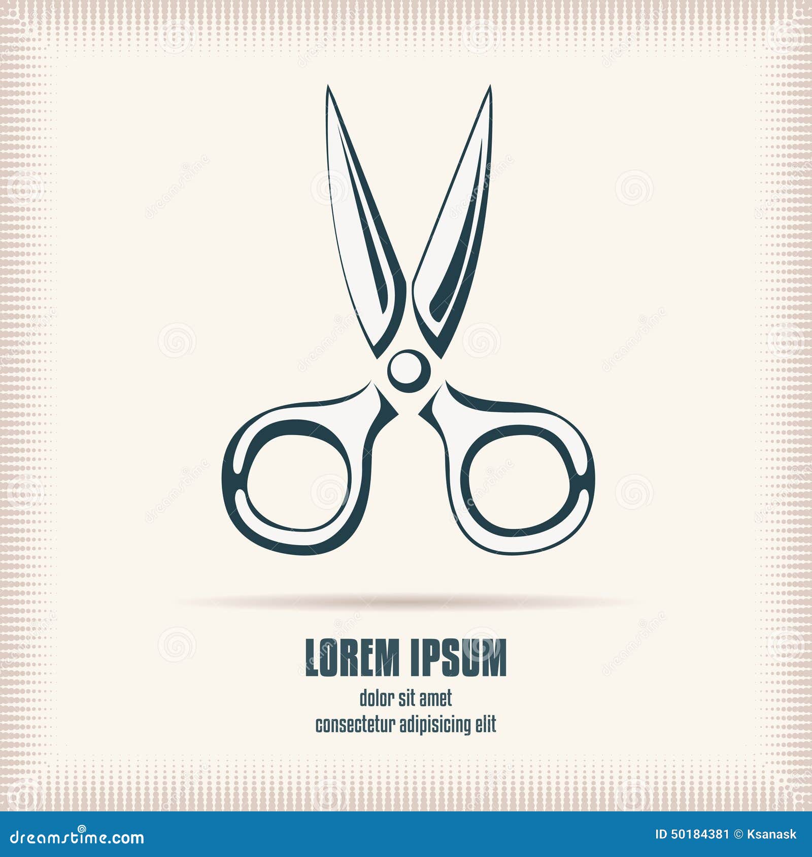 Scheren Logo Template vektor abbildung. Illustration von tuch - 50184381