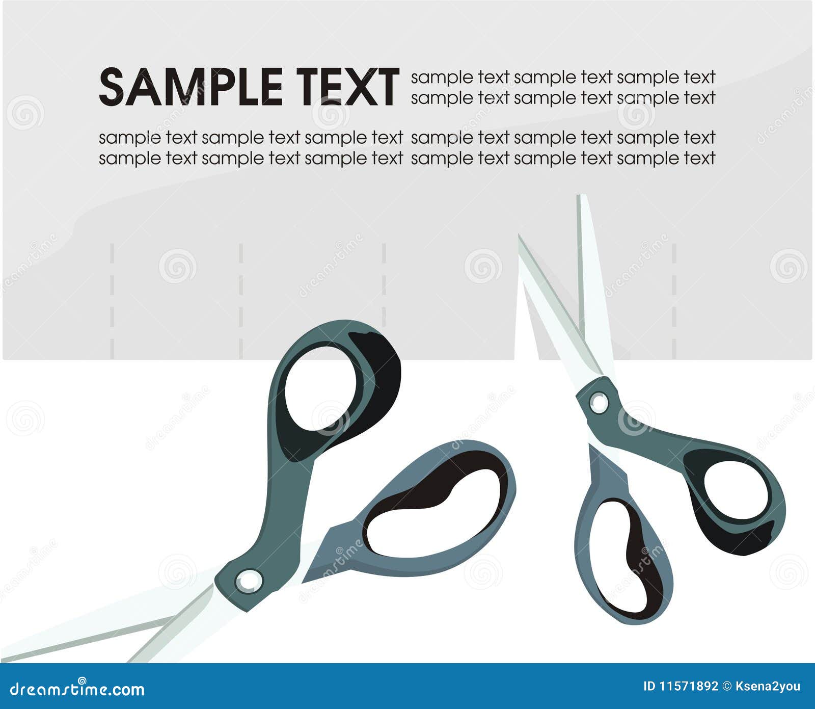Scheren mit Beispieltext stock abbildung. Illustration von schnitt ...