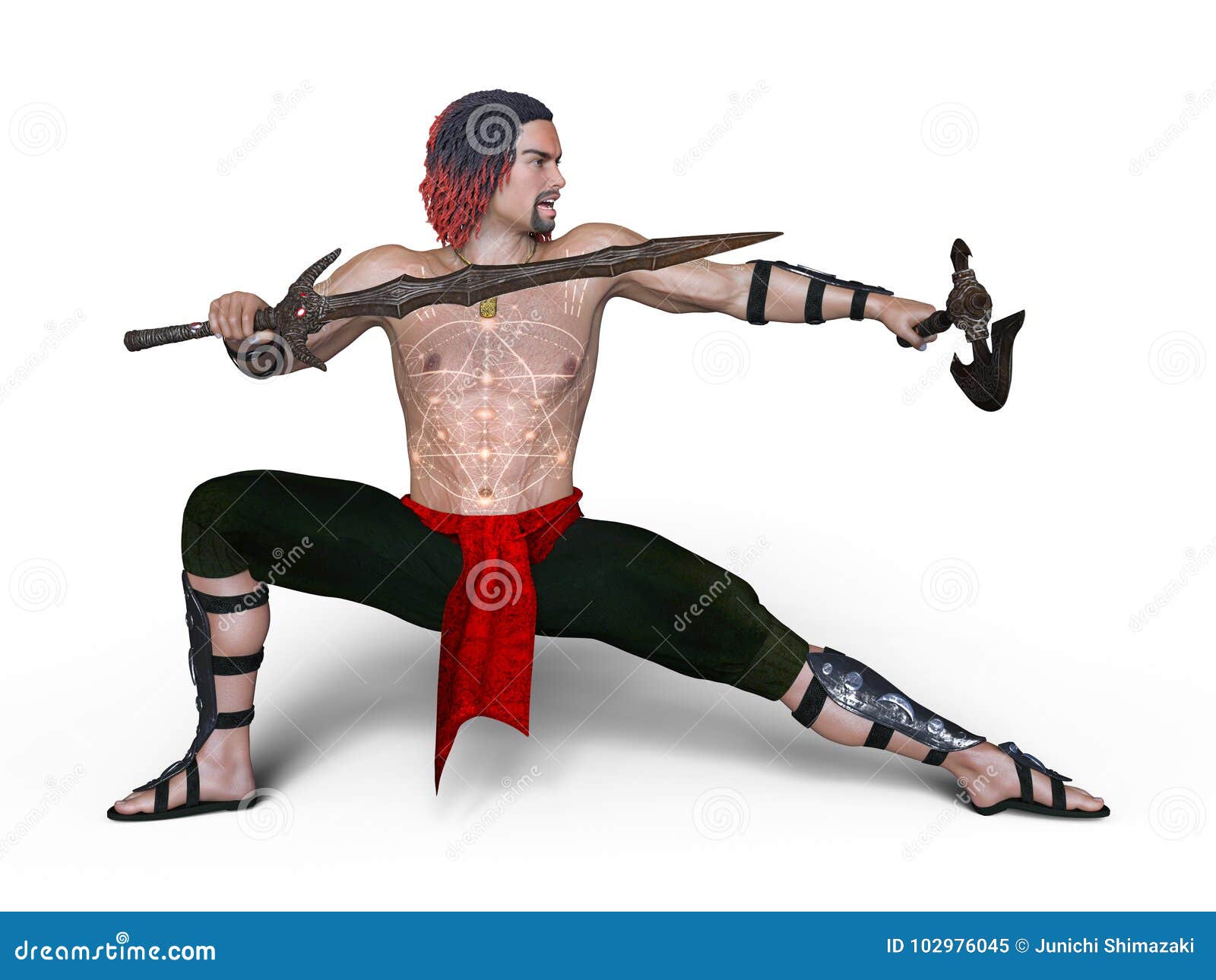 Schermer stock illustratie. Illustration of zwaard, renderen - 102976045