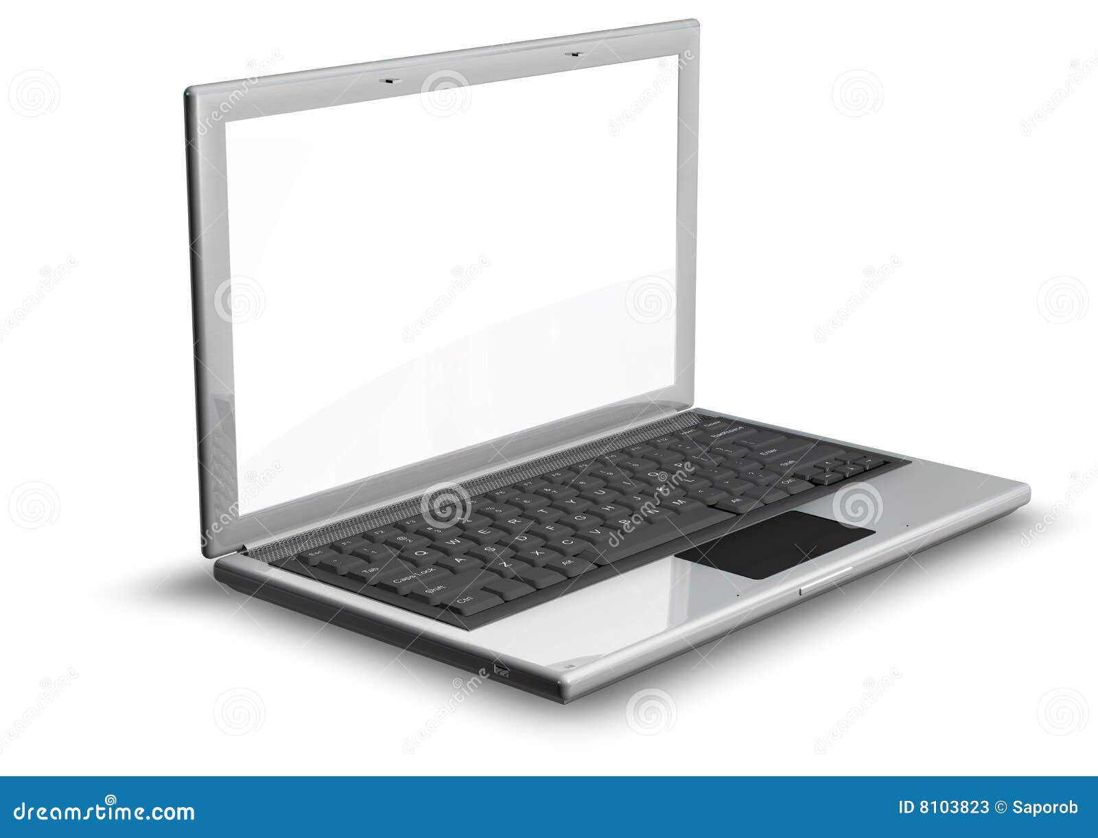 Schermo in Bianco Del Computer Portatile Illustrazione di Stock ...