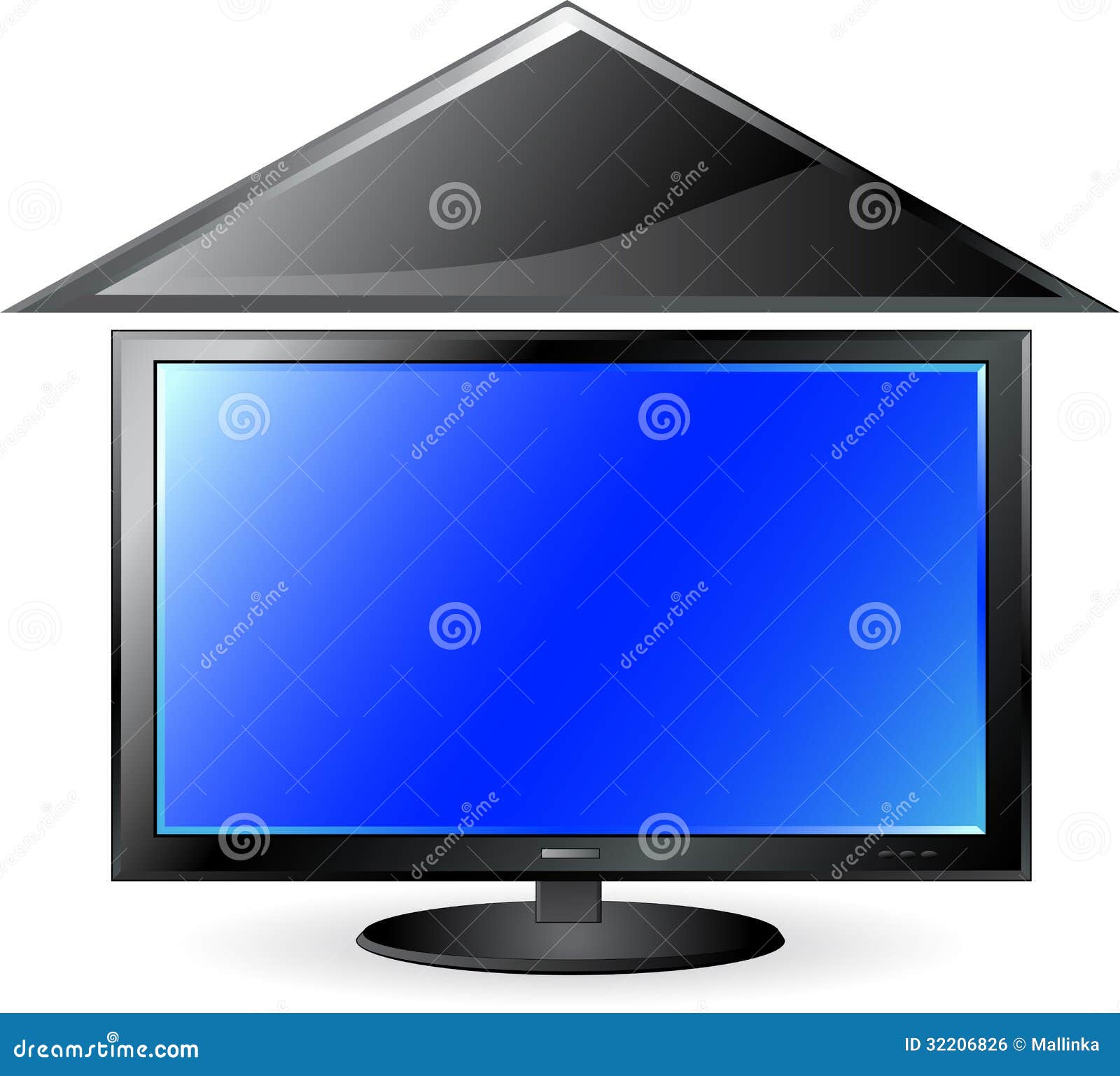 Schermo Blu Del Plasma Sotto Il Tetto Illustrazione Vettoriale ...
