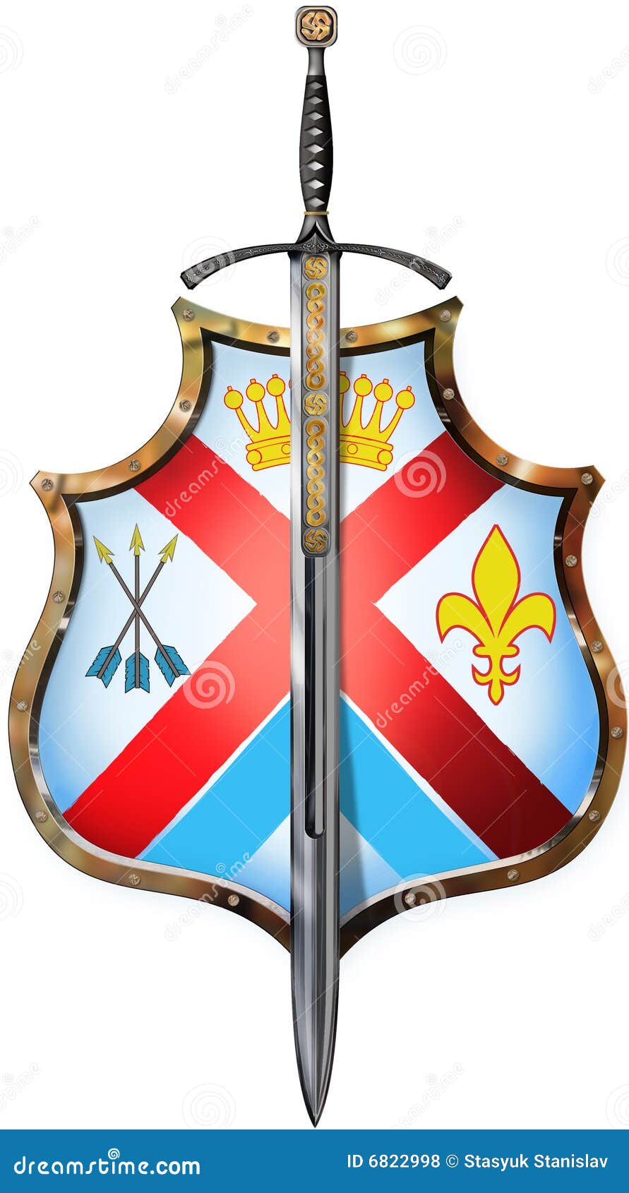 Schermo Con Una Parte Anteriore Della Spada Illustrazione di Stock ...